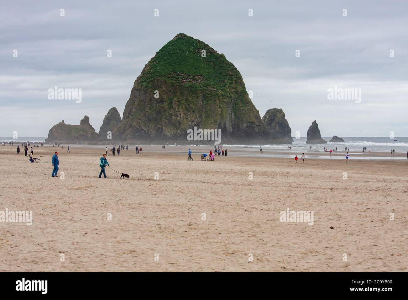 The Haystack Rock in Cannon Beach, Oregon Stock Photo - Alamy