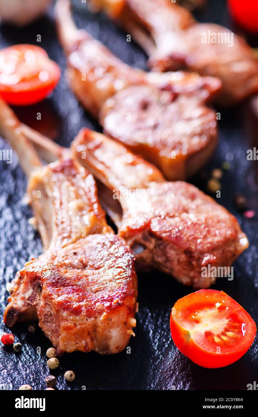 fried chop meat Stock Photo - Alamy