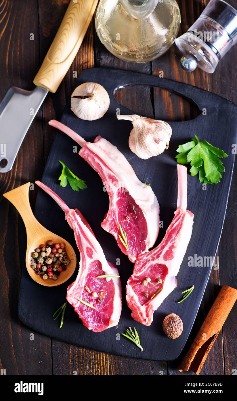 raw chop meat Stock Photo - Alamy