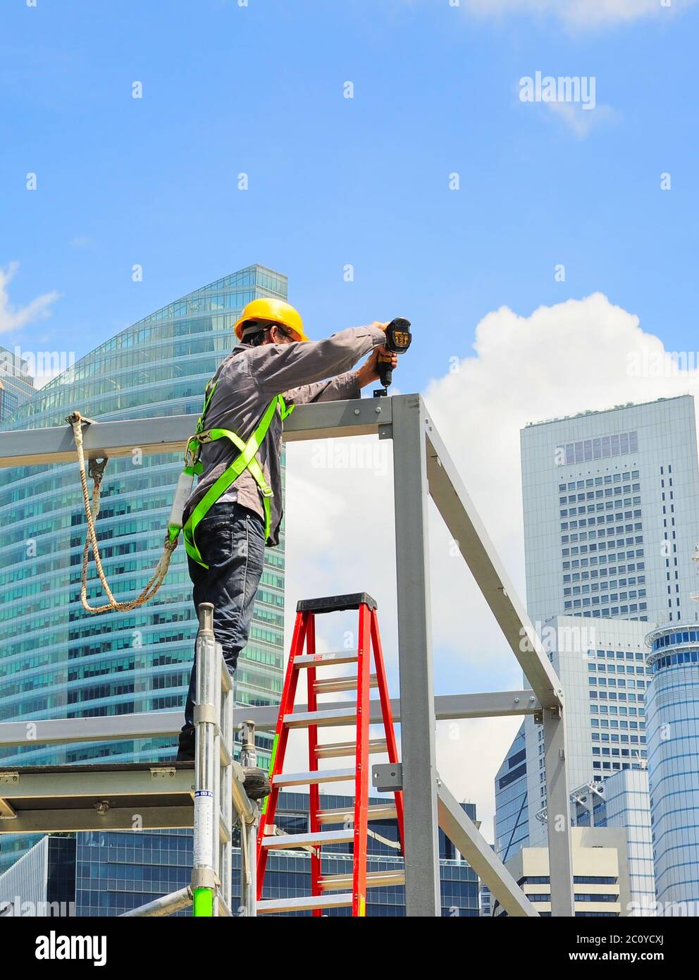 Singapore construction worker Stock Photo - Alamy