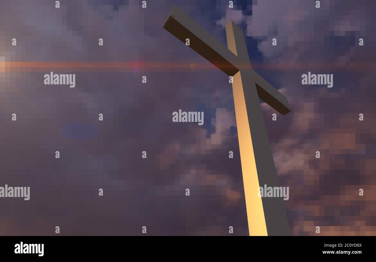 Wooden cross in night1 Stock Photo - Alamy