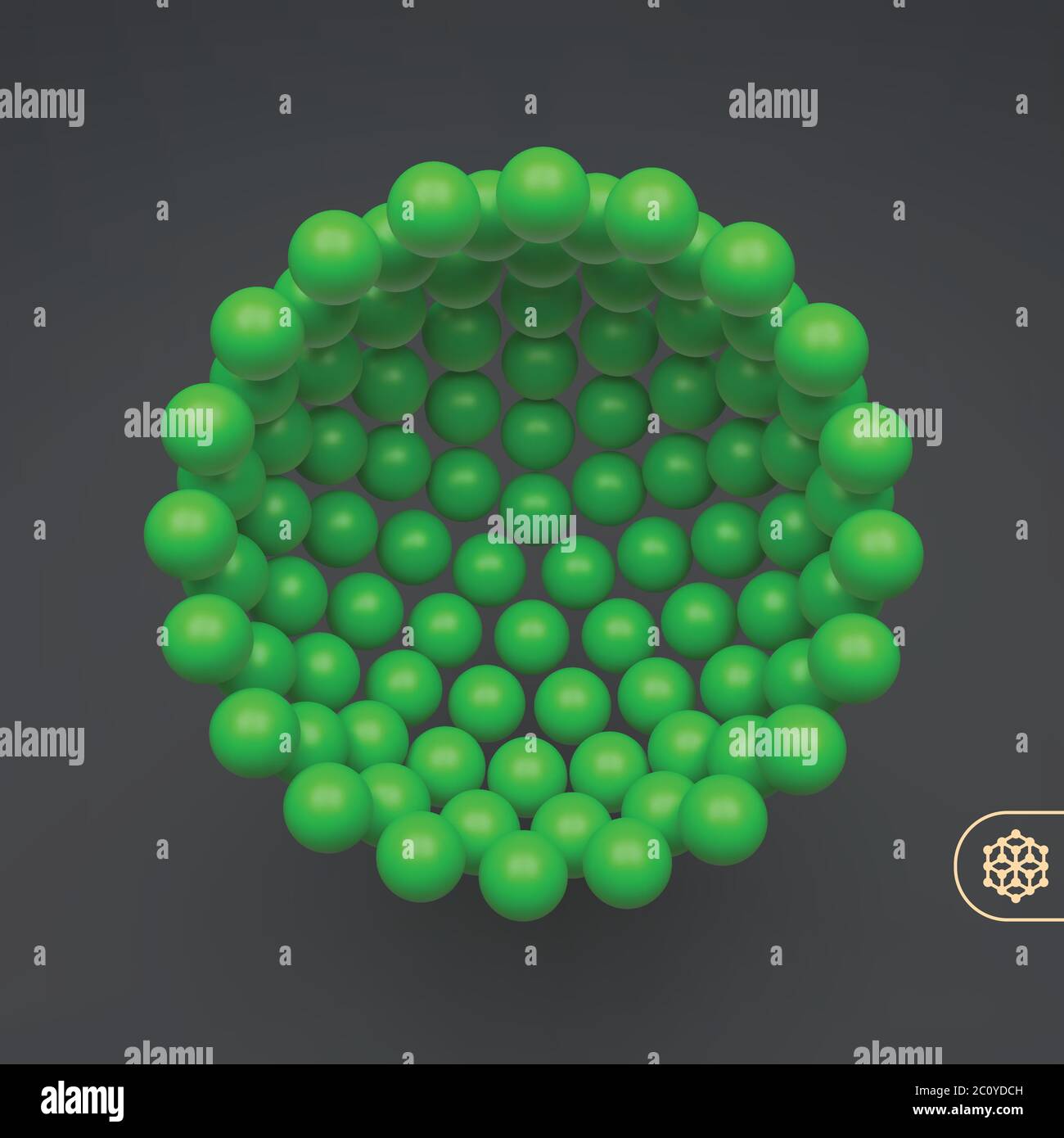 Molecular Structure With Spherical Particles Scientific Background