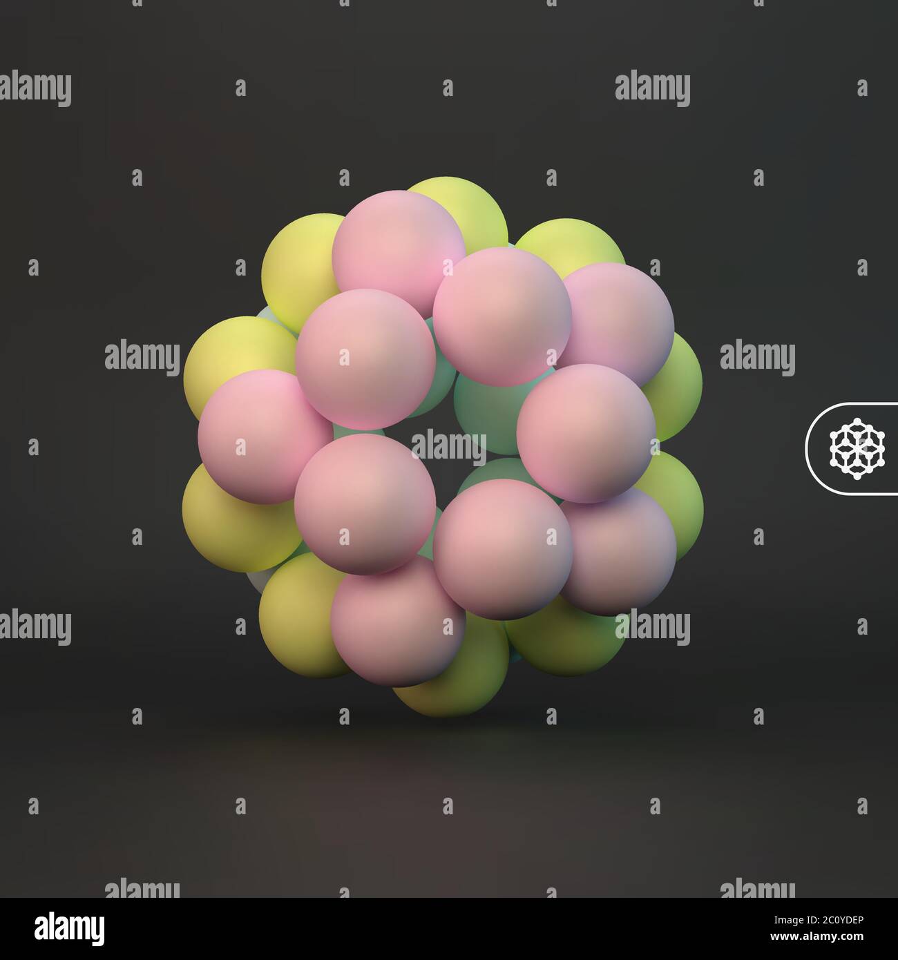 Abstract Molecular Structure With Particles Scientific Background