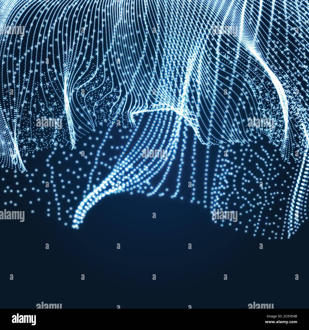 Array with Dynamic Particles. 3D Technology Style. Abstract Background ...