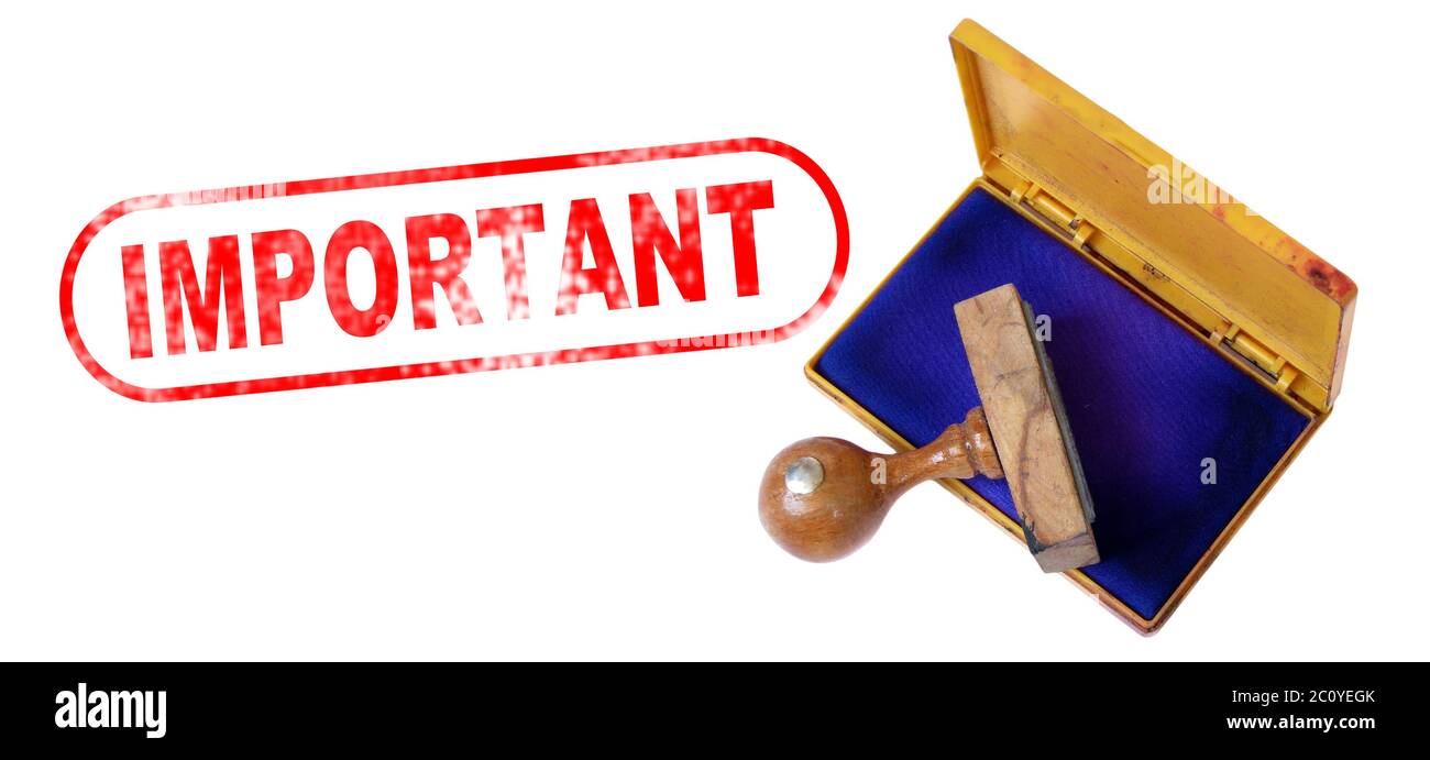 IMPORTANT Rubber Stamp Stock Photo - Alamy