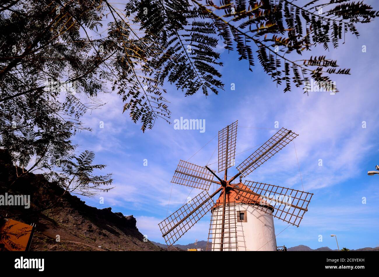 Vintage Wind Mill Stock Photo - Alamy