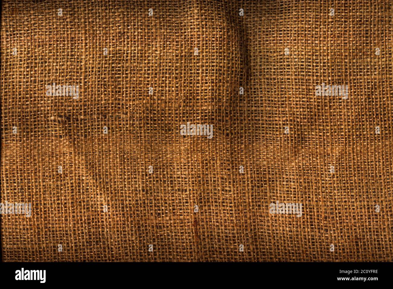 Burlap fabric texture closeup. Detailed shot of natural fabric. The ...