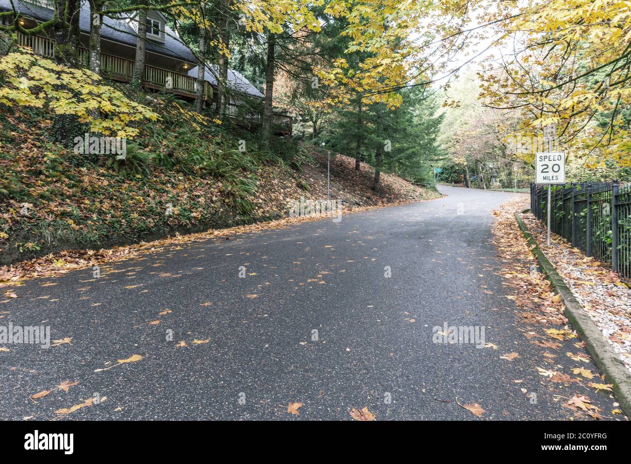 asphalt road before residential buildings Stock Photo - Alamy