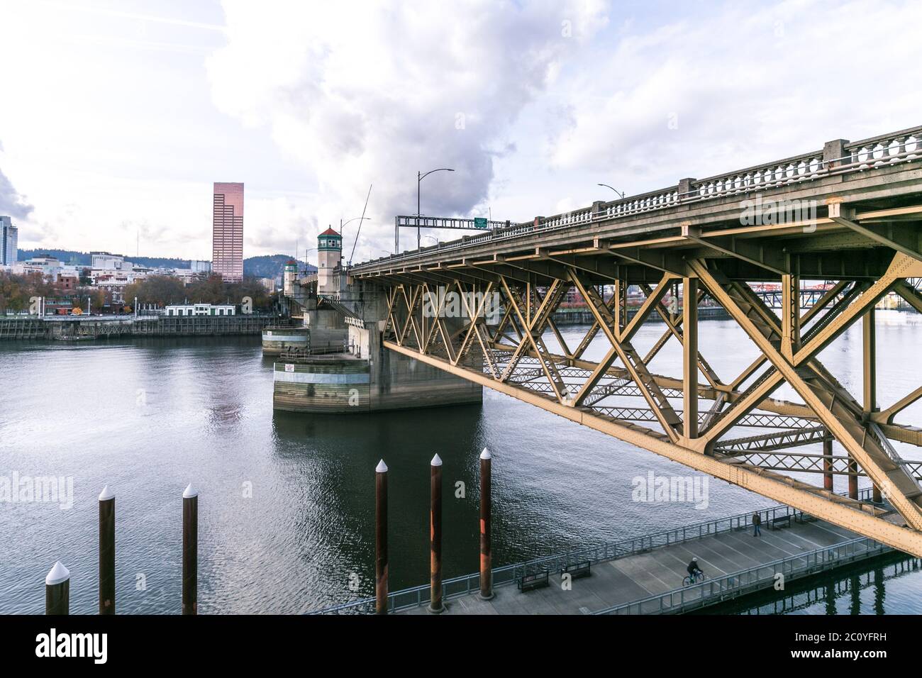 Steel bridge skyline portland oregon hi-res stock photography and ...