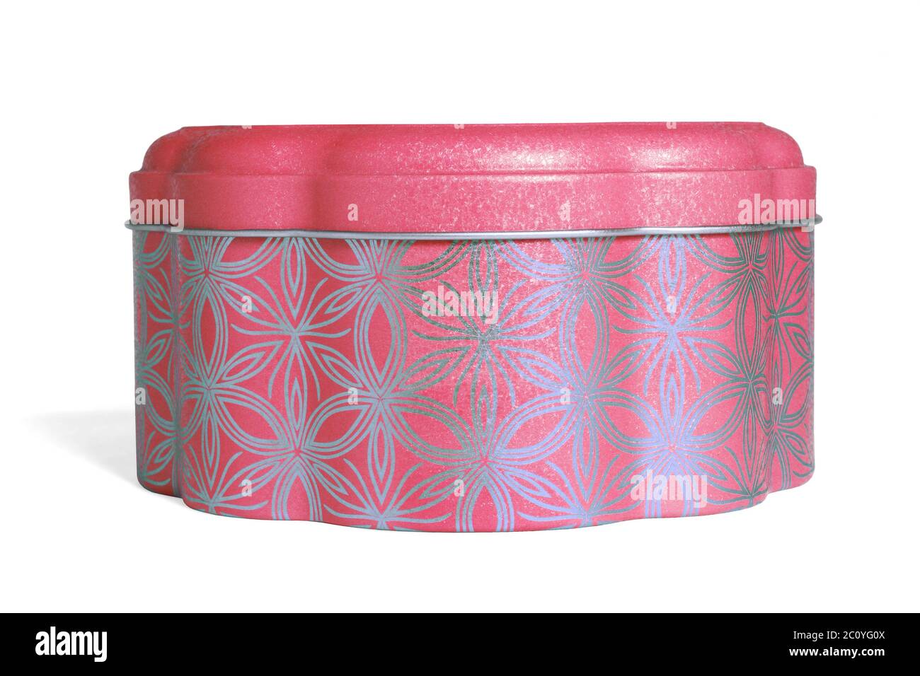 Chinese New Year Metal Container for Cookies on White Background Stock ...