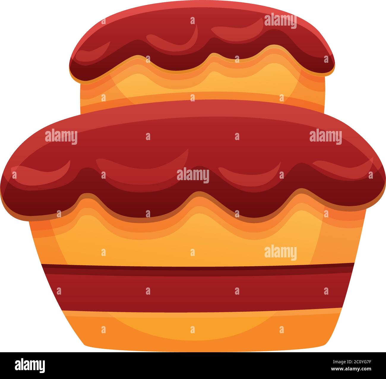 Chocolate cake icon. Cartoon of chocolate cake vector icon for web ...