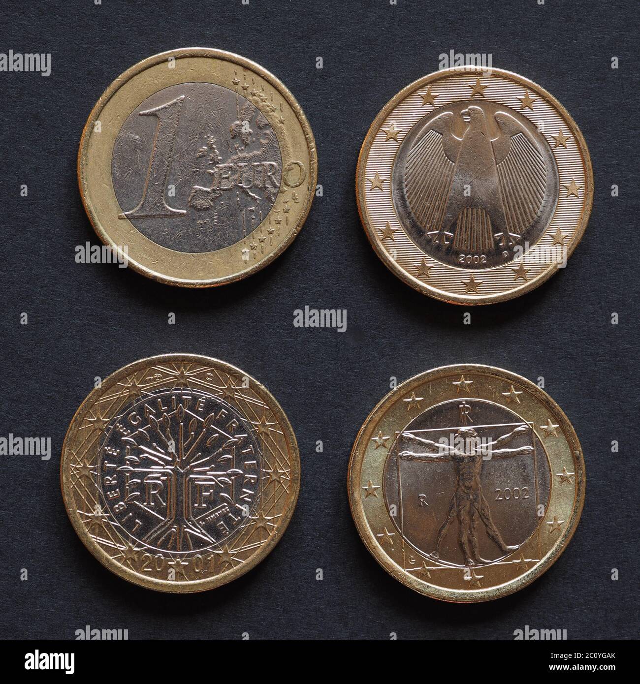 Euro coins of many countries Stock Photo - Alamy