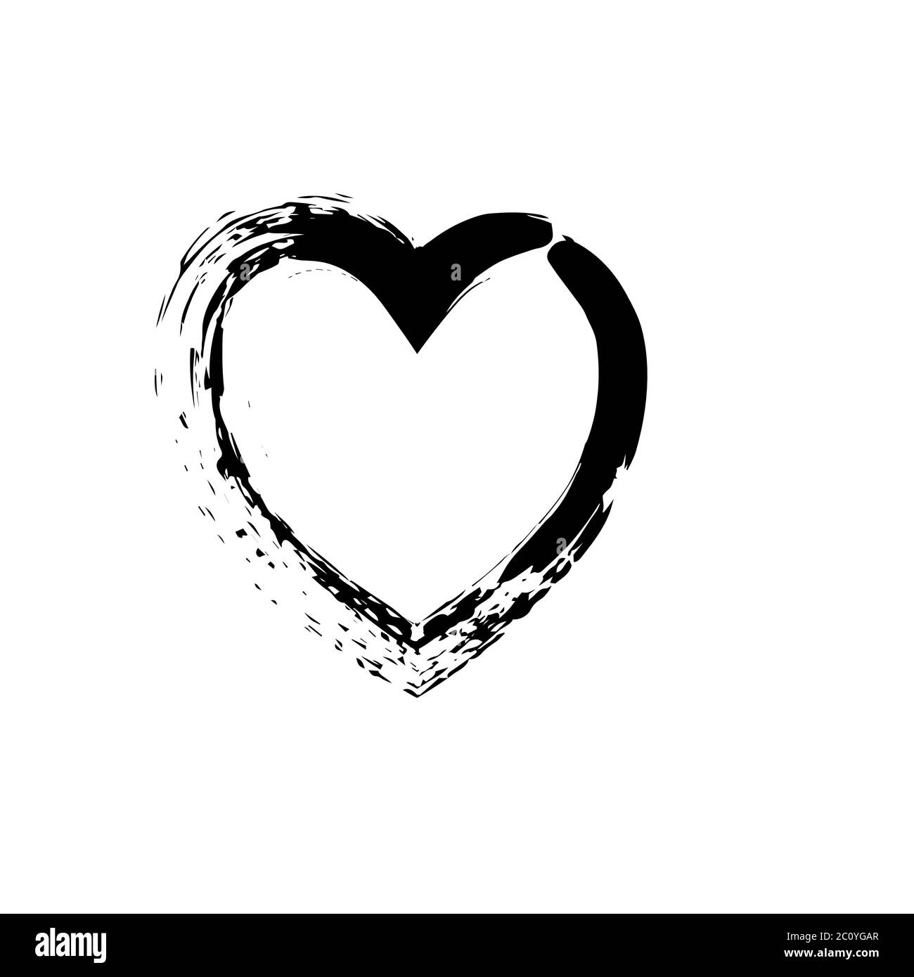 heart shape symbol love vector black Stock Photo - Alamy