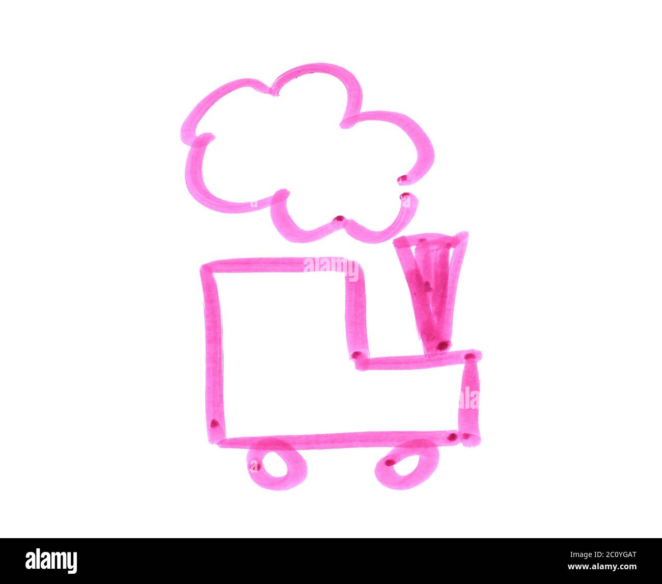 Hand drawn train Stock Photo - Alamy