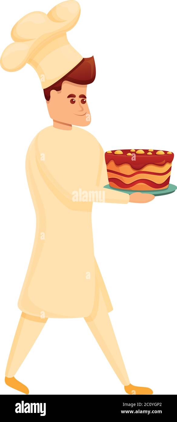 Bakery chef cake icon. Cartoon of bakery chef cake vector icon for web ...