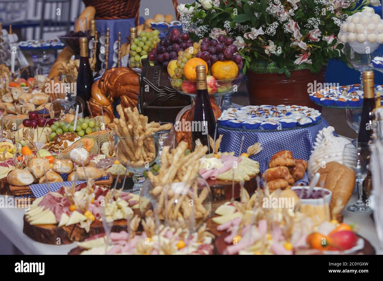 Catering food with decoration during celebration and reception Stock ...