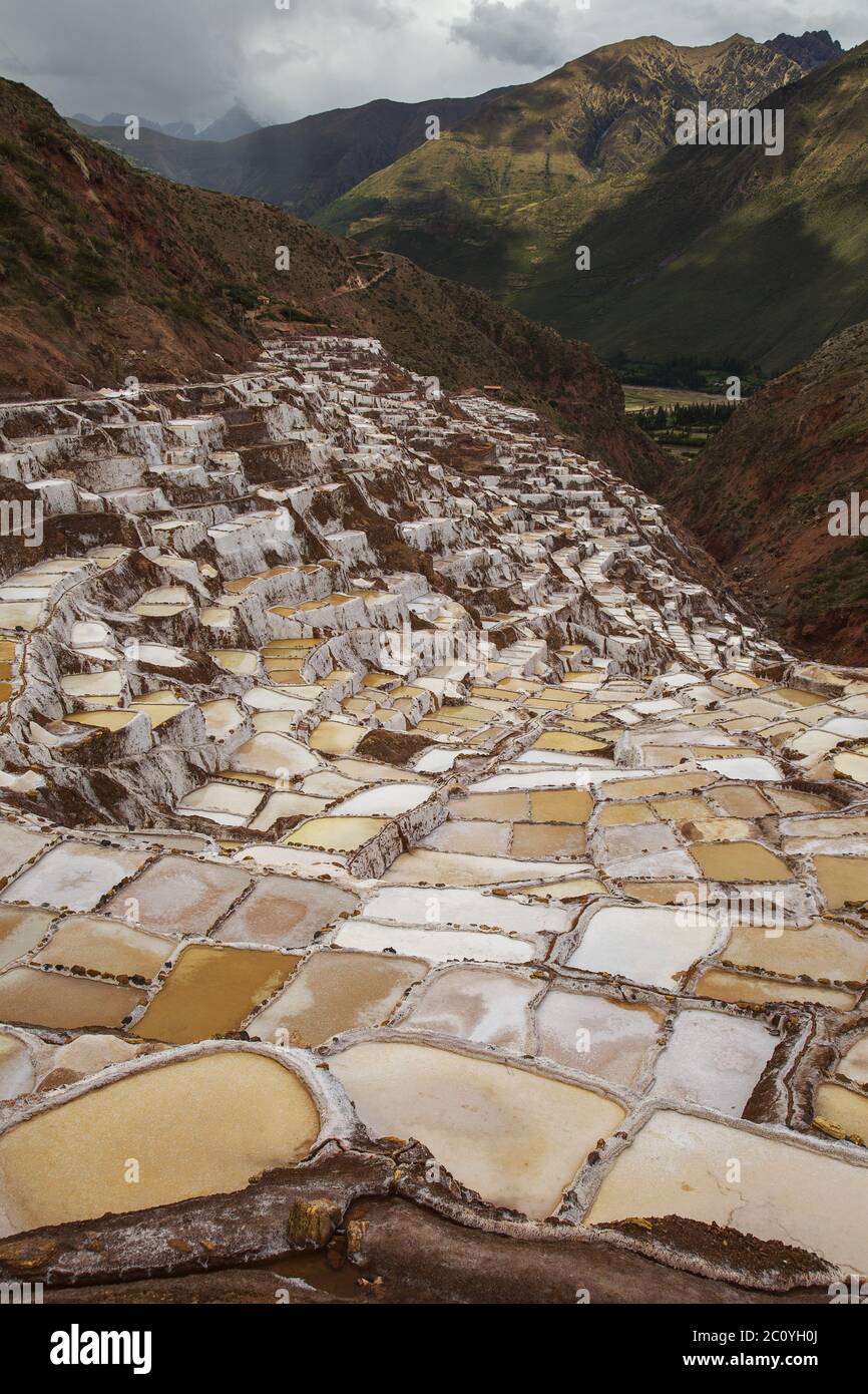 Salt ponds, Maras, Peru Stock Photo - Alamy