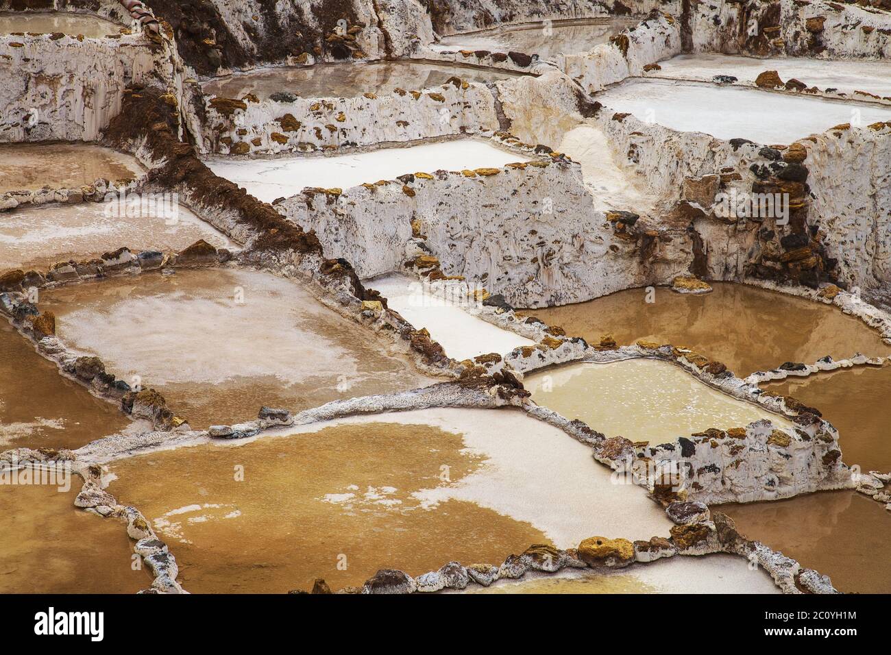 Detail of Salt ponds, Maras, Peru Stock Photo - Alamy
