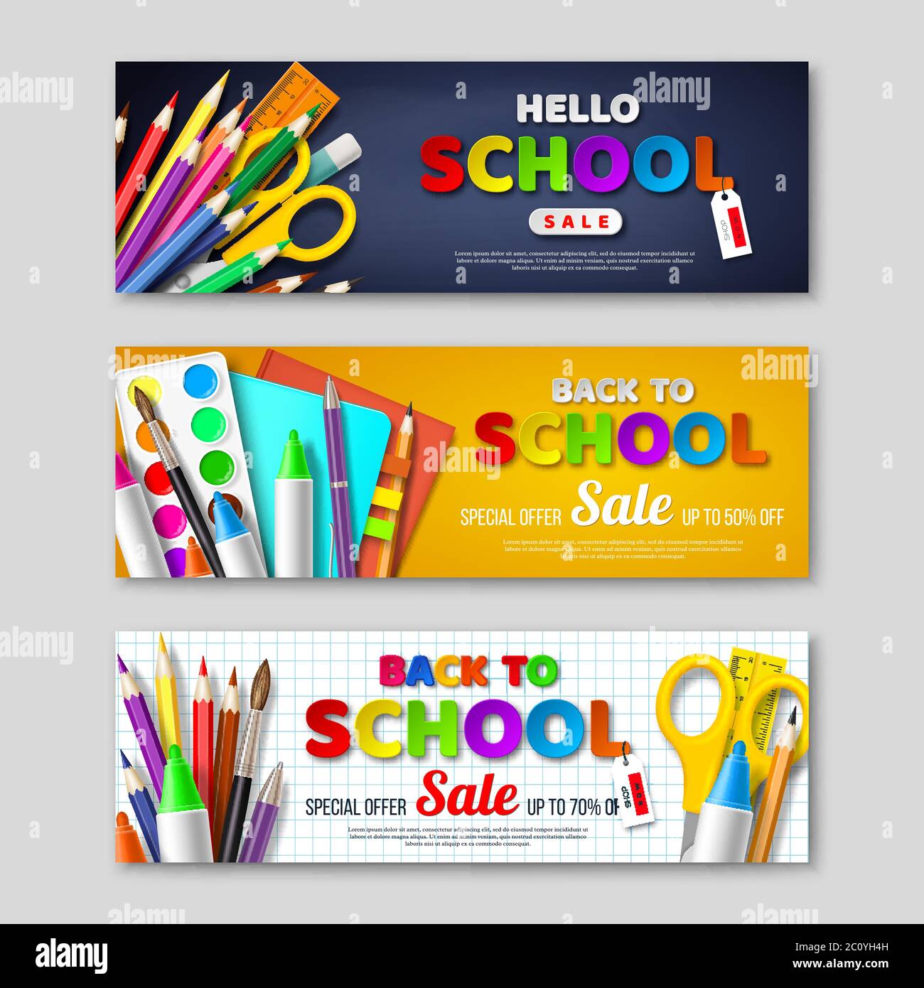 Set education banners paper Stock Vector Images - Alamy