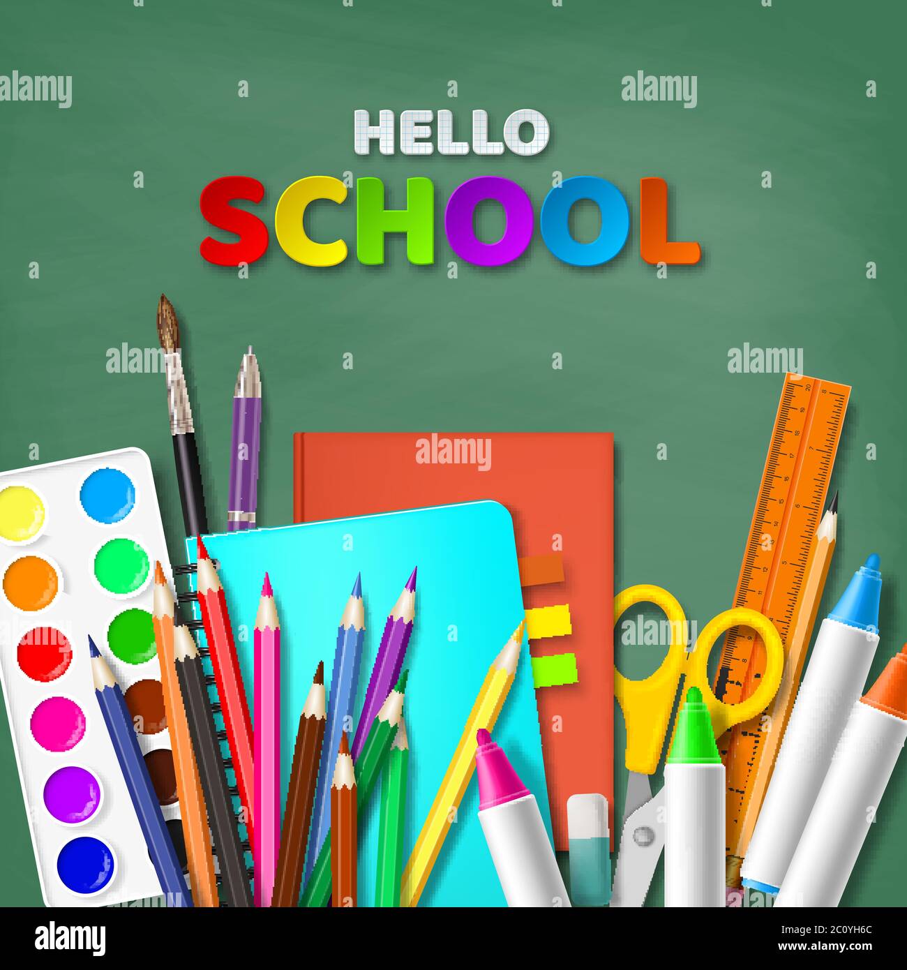 Hello school typography design Stock Vector Image & Art - Alamy