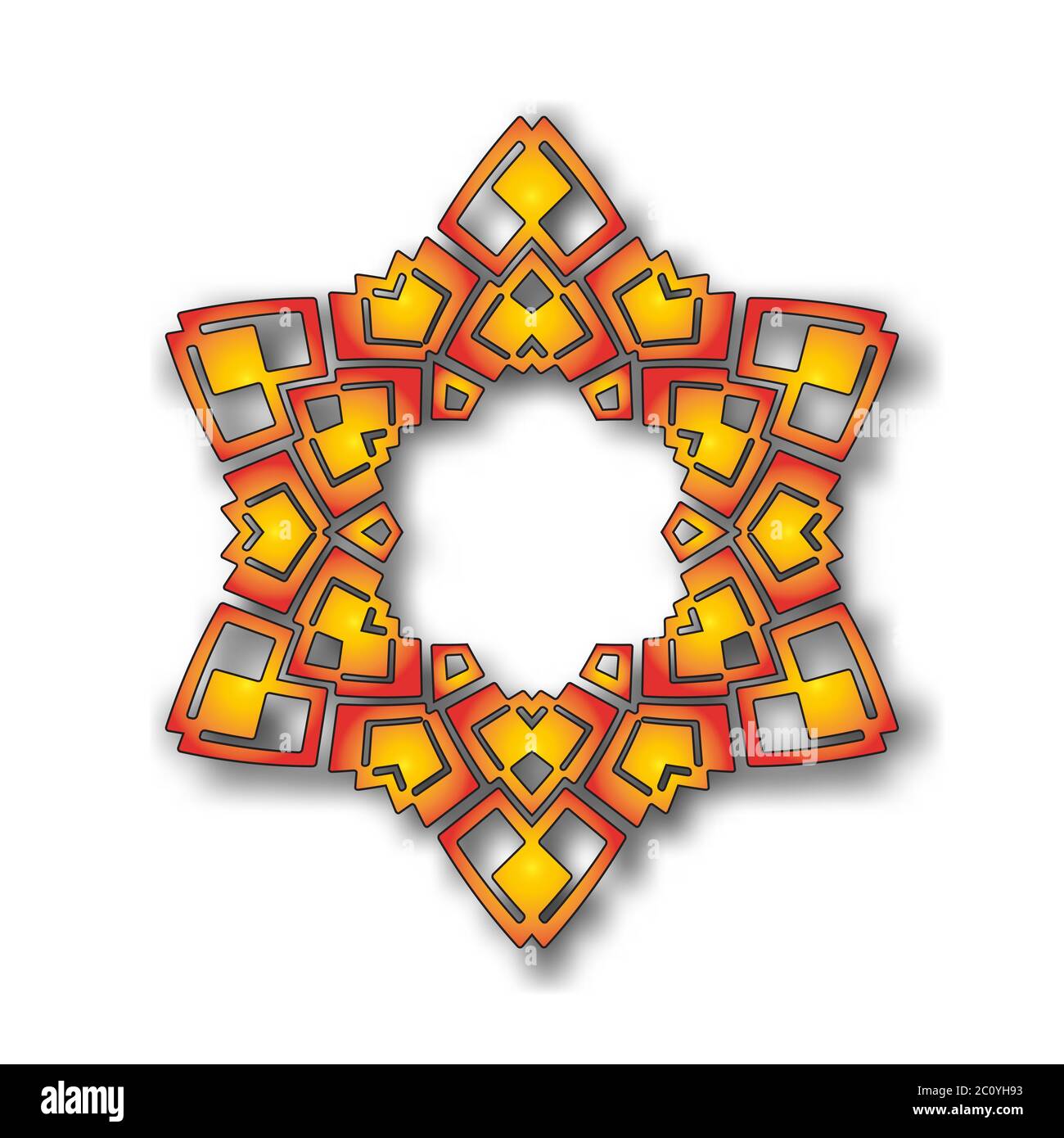 vector abstract circular star pattern design mandala style. Round ...