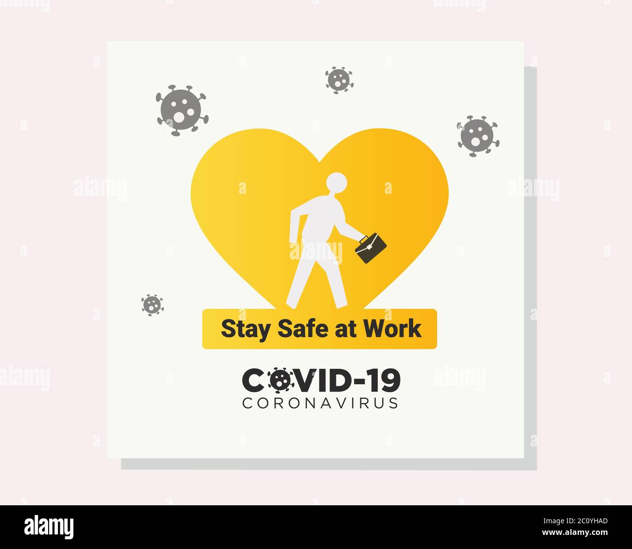 Covid-19 coronavirus stay safe at work place banner. Coronavirus vector ...