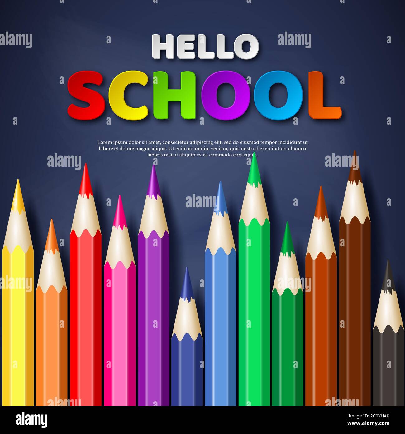 Hello school typography design Stock Vector Image & Art - Alamy