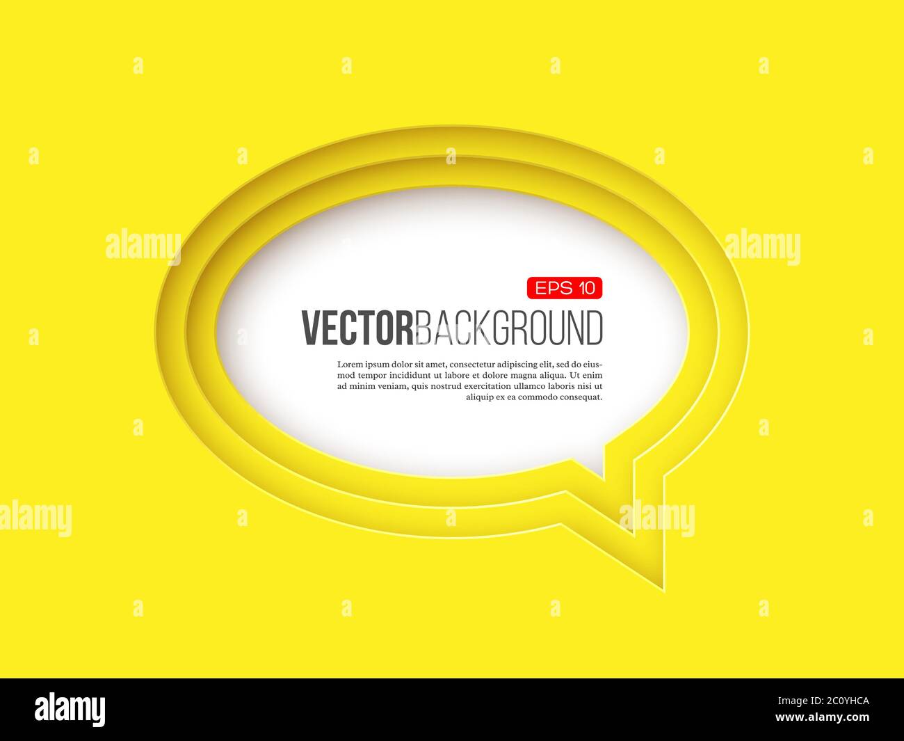 3d Paper Round Speech Bubble Yellow Color Stock Vector Image And Art Alamy