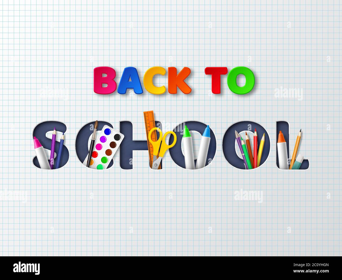 Back to school typography design Stock Vector Image & Art - Alamy