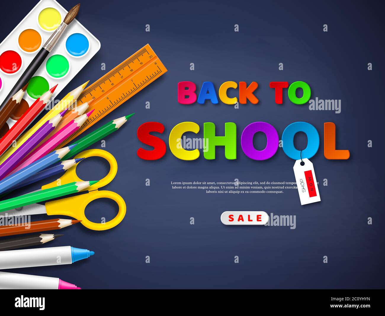Paper cut back school Stock Vector Images - Alamy