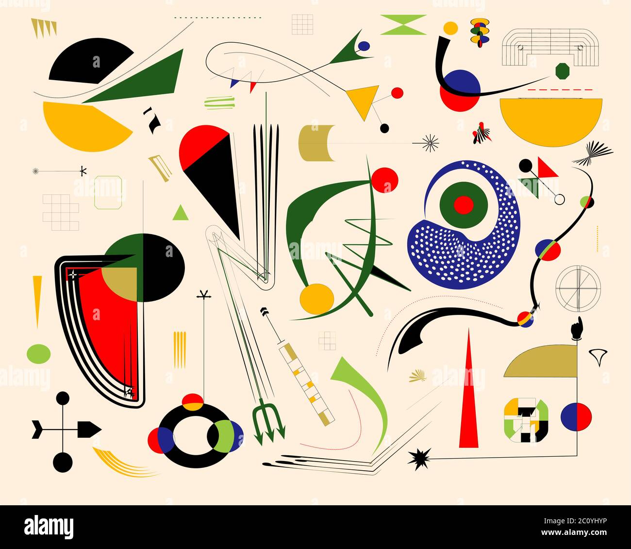 Abstract beige background ,fancy geometric and curved shapes ...