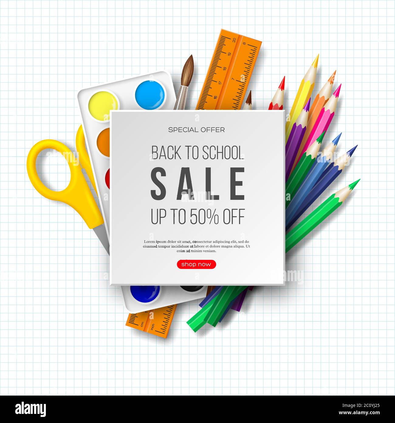 Paper cut back school Stock Vector Images - Alamy