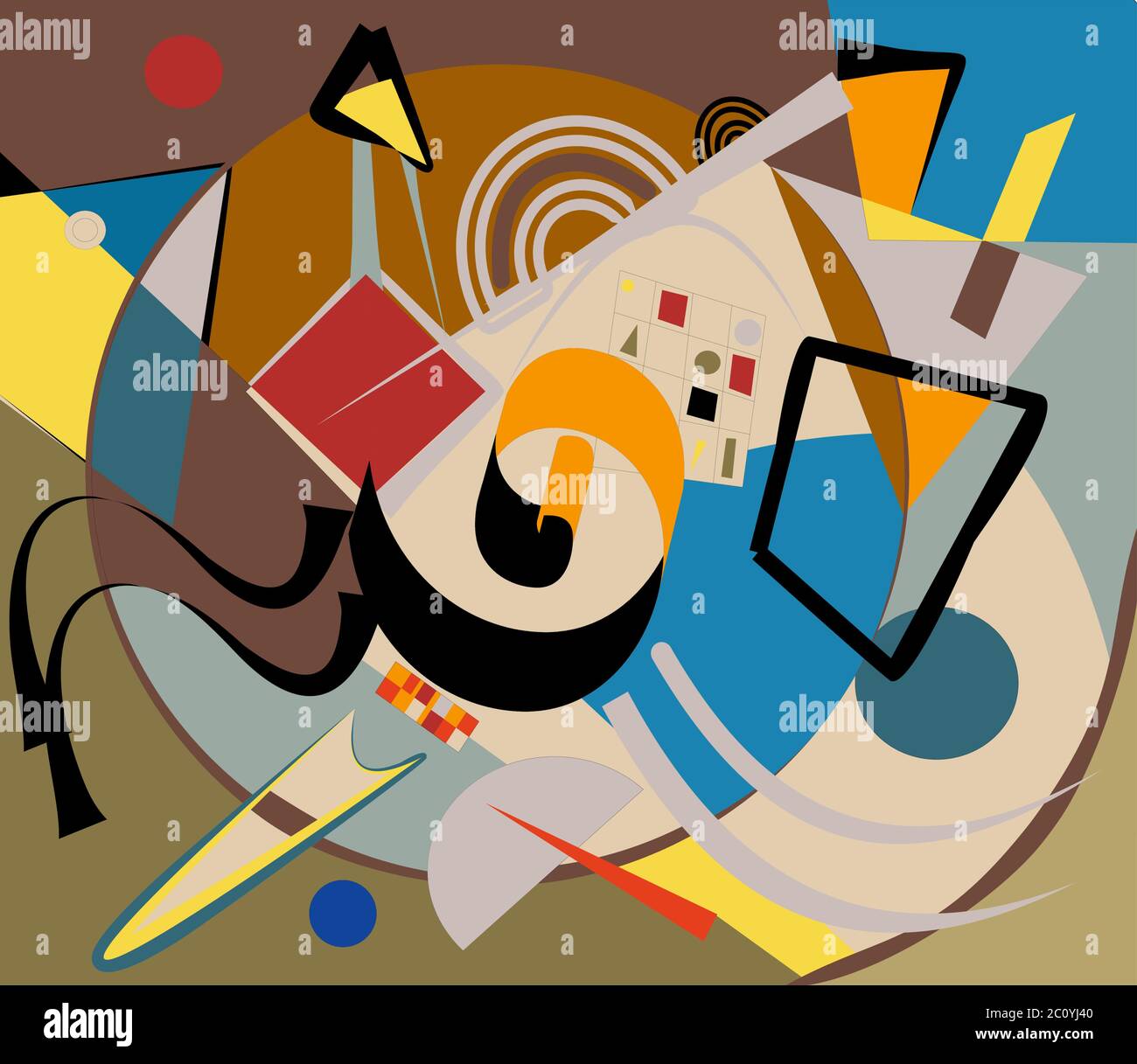 Abstract brown background ,fancy geometric and curved shapes ...