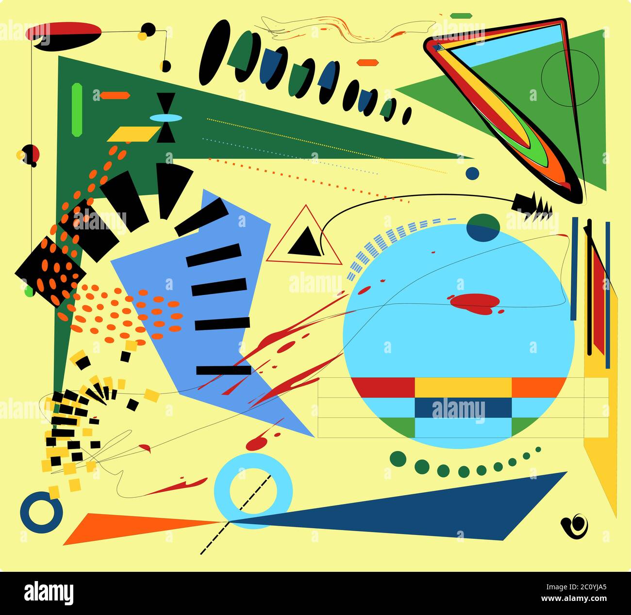 Abstract light blue background ,fancy geometric and curved shapes ...