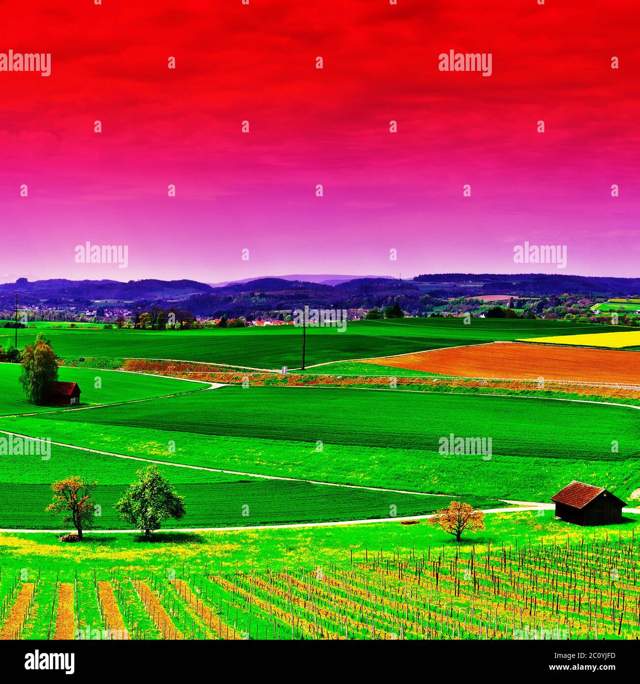 Green Fields in Switzerland Stock Photo - Alamy