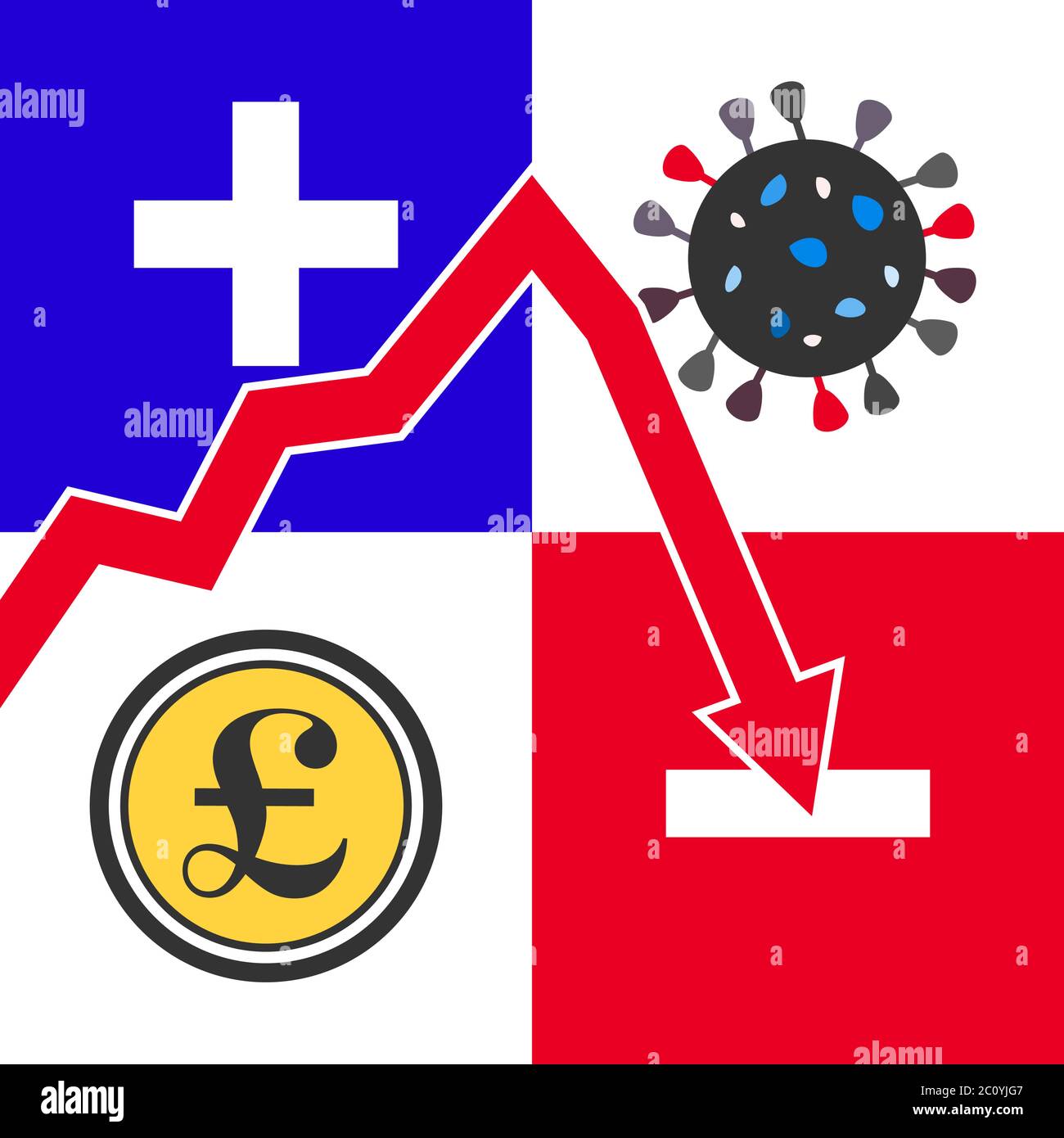 The falling value of the British Pound currency. Concept of the impact ...