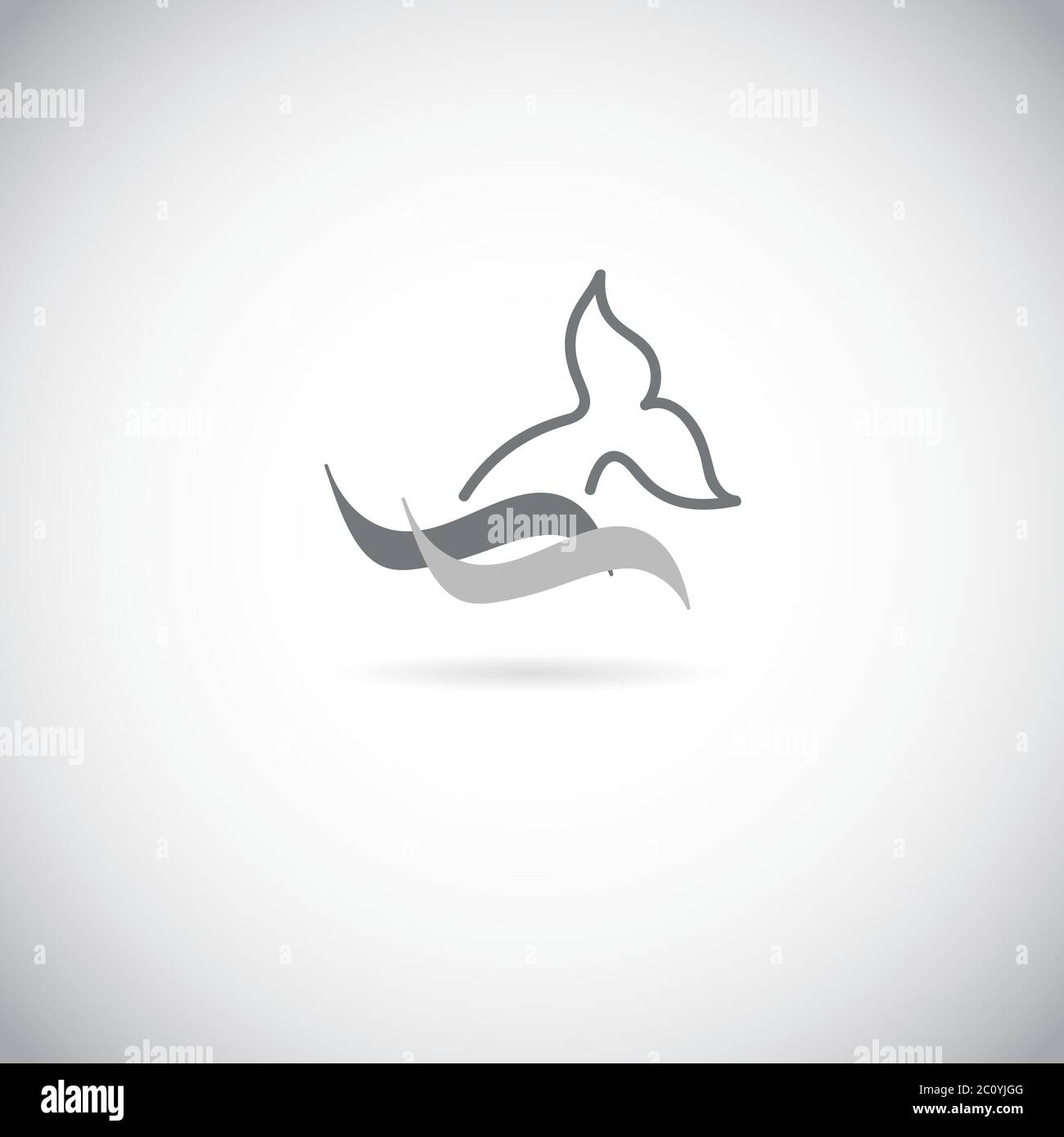 Dolphin, whale fin and water splash icon, logo Stock Vector Image & Art ...