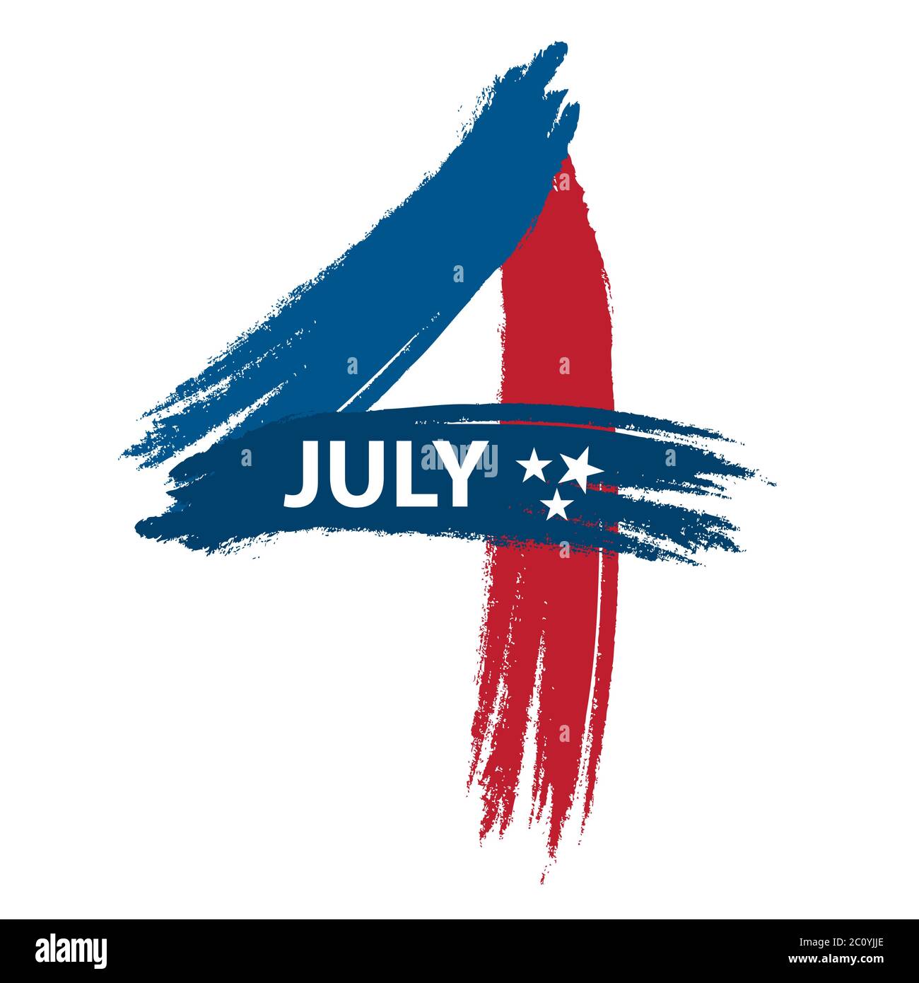 4th July American Independence Day design. Grunge brush stroke design ...
