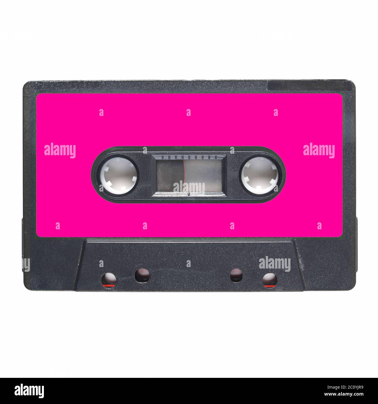 Tape cassette pink label Stock Photo - Alamy