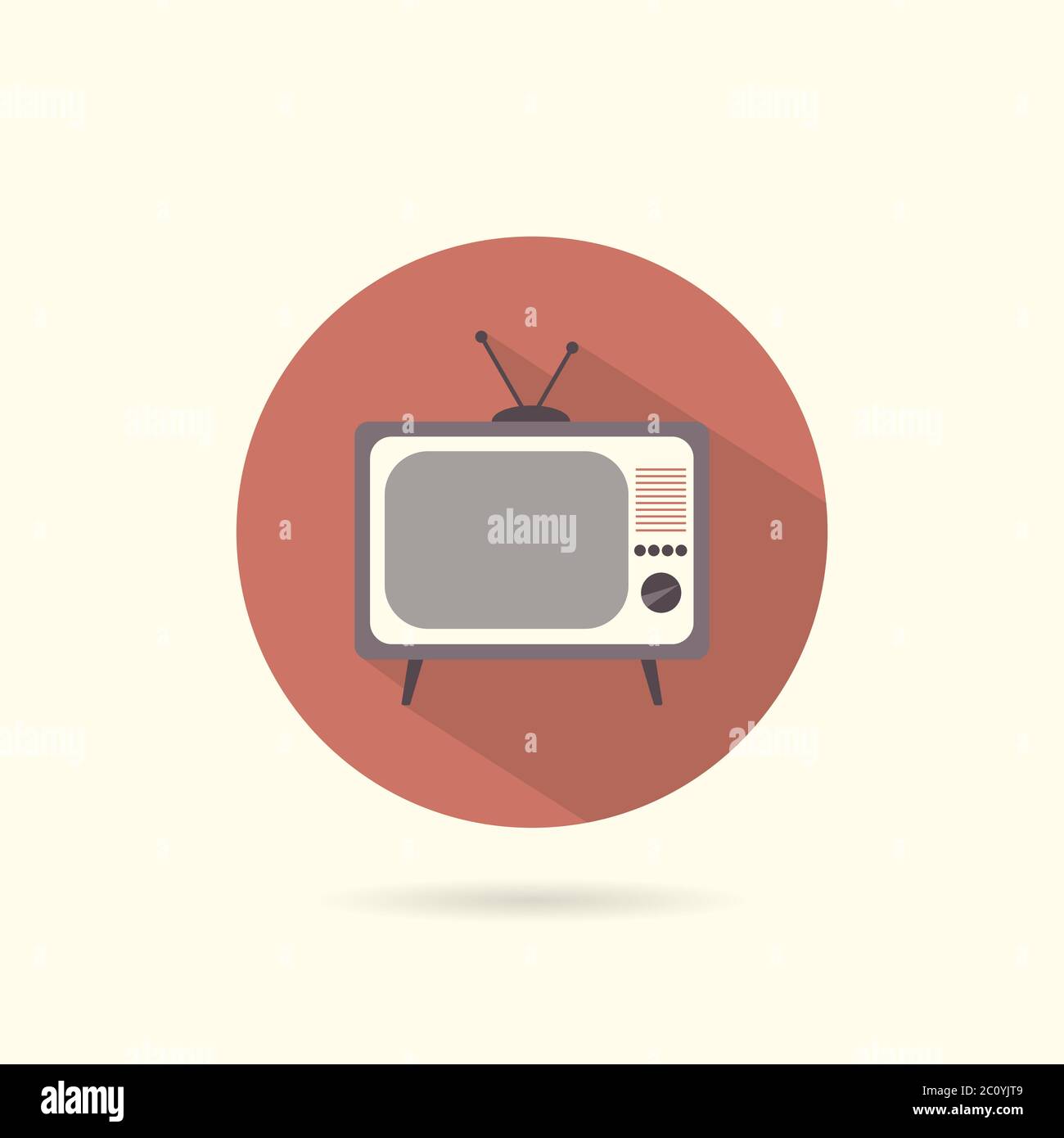 TV flat round icon Stock Vector Image & Art - Alamy