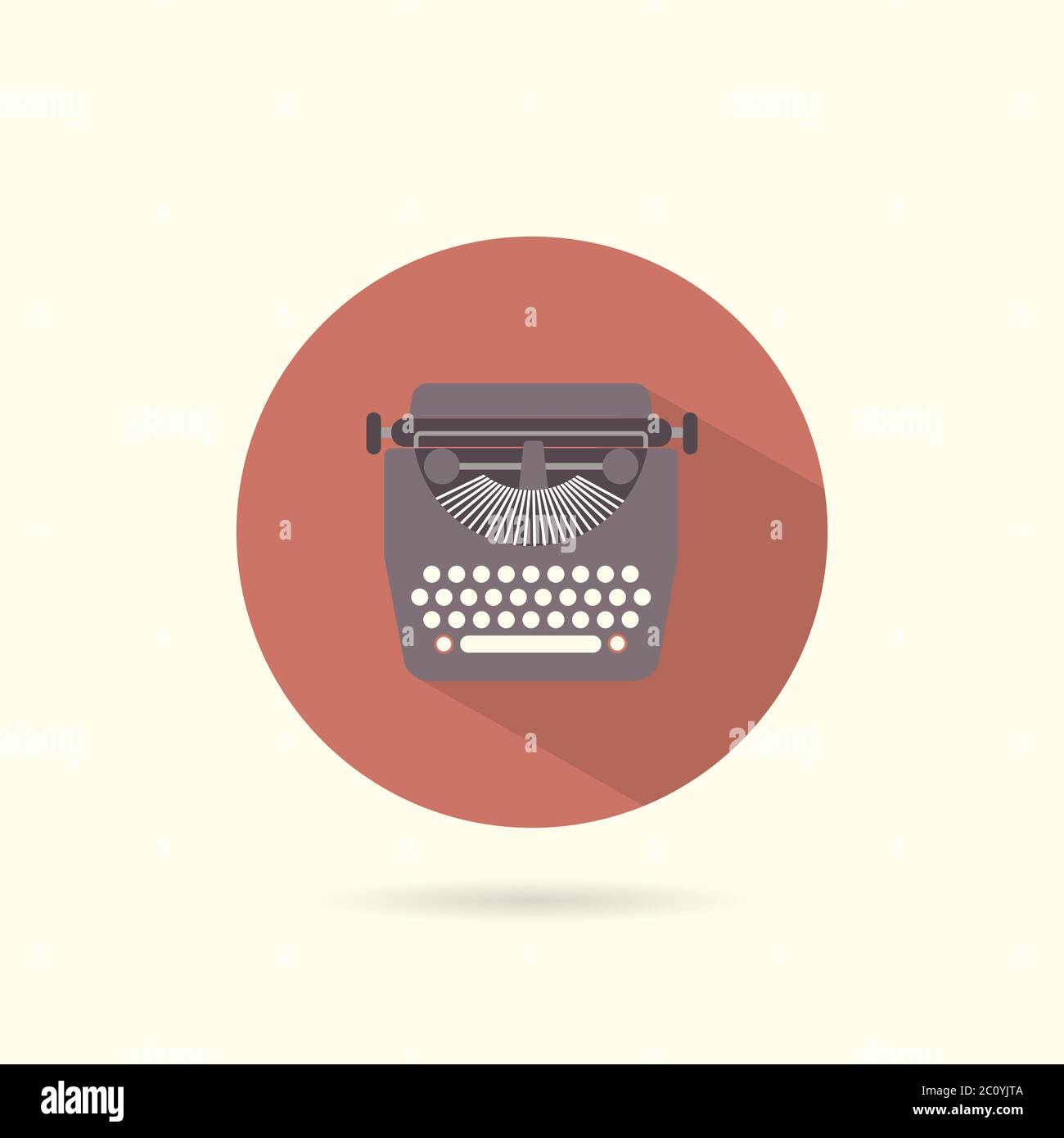 Typewriter flat round icon Stock Vector Image & Art - Alamy