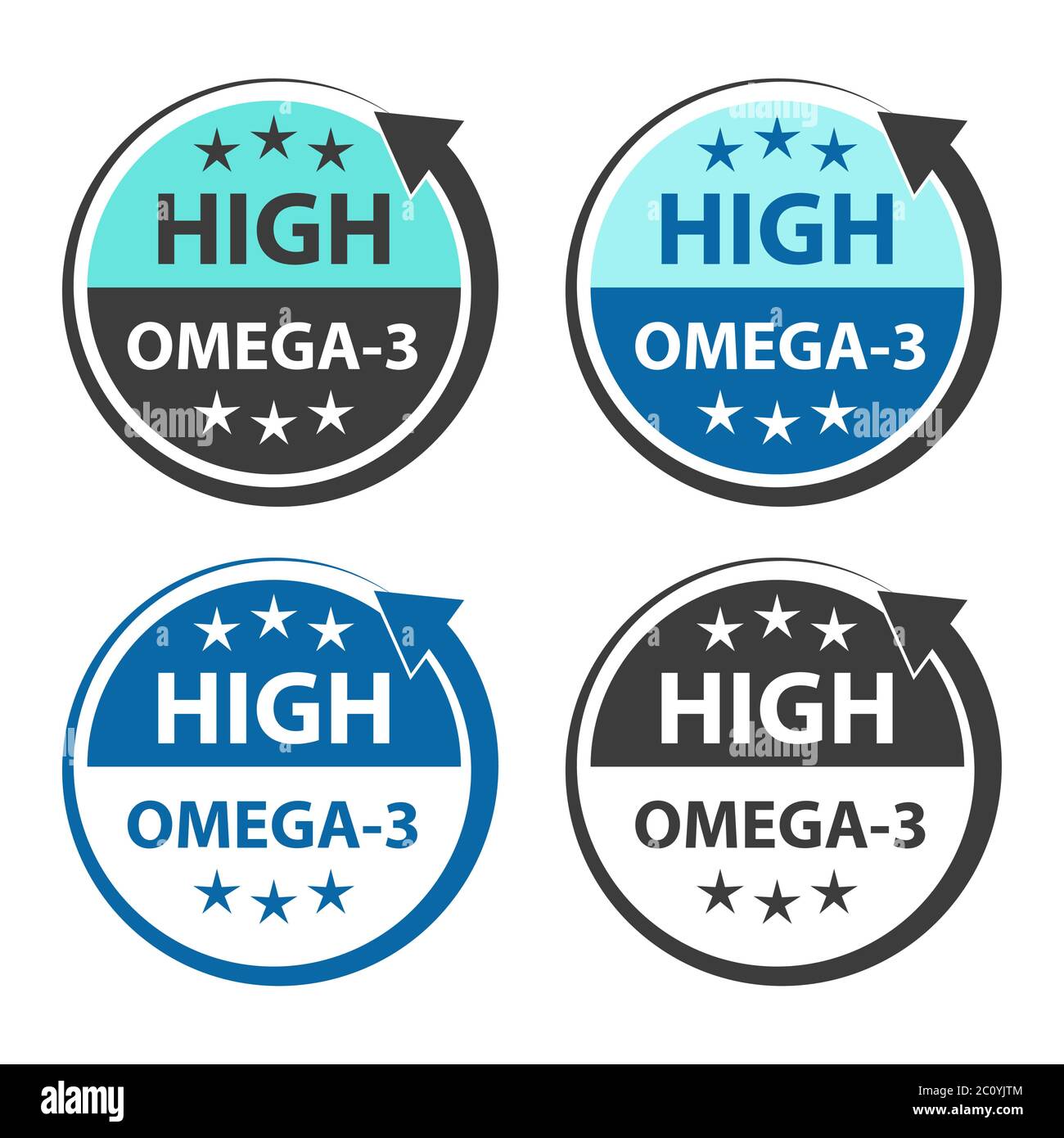 High Omega-3 food product label Stock Vector Image & Art - Alamy