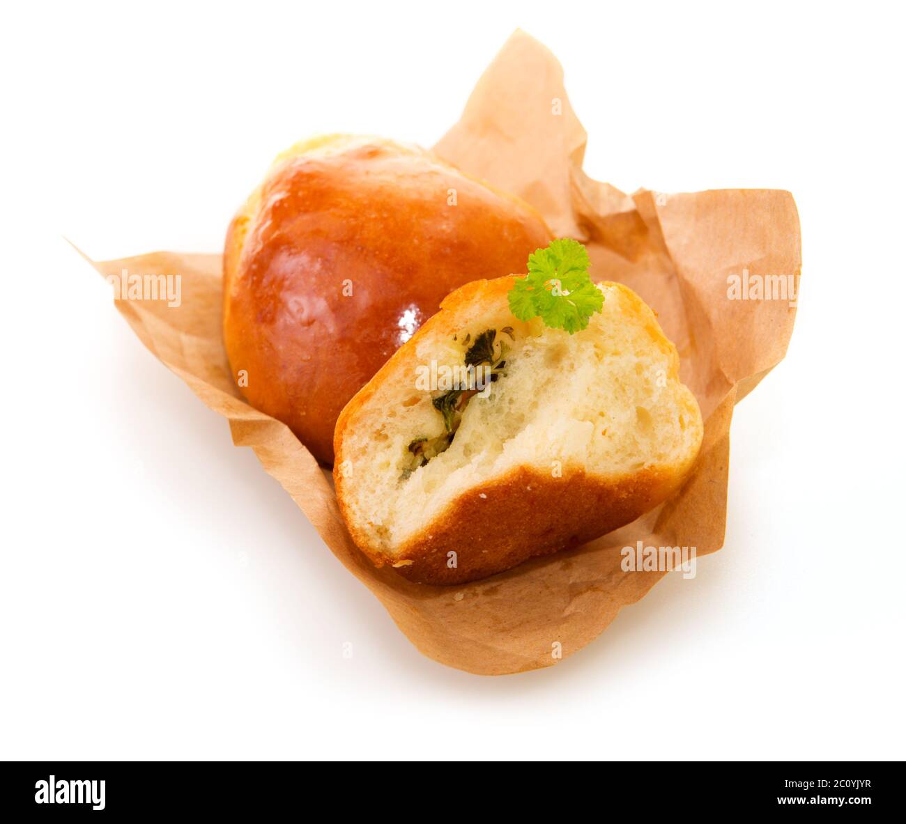 Fresh bun with pickled vegetable filling Stock Photo - Alamy