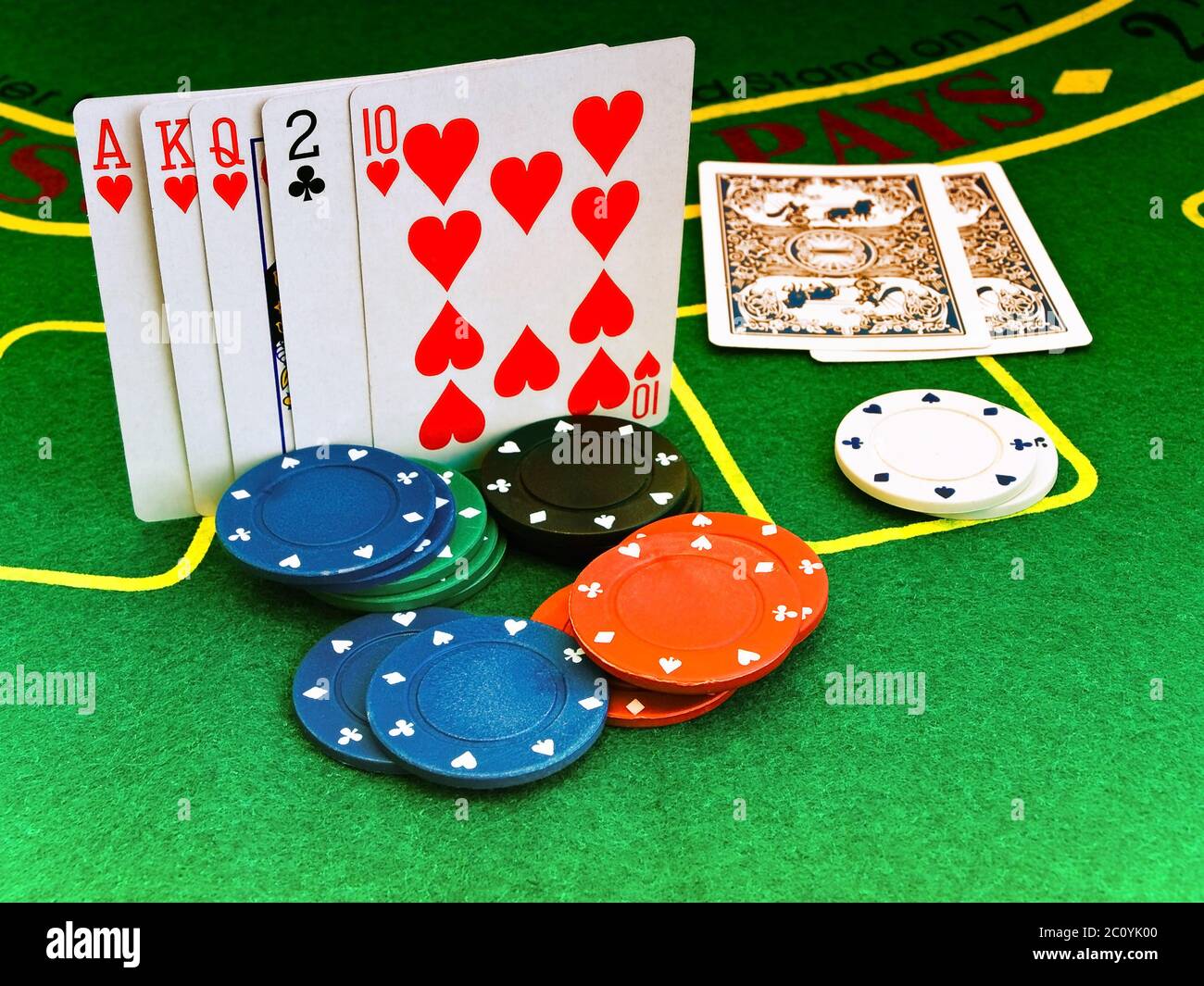 Chips and Playing Cards Stock Photo - Alamy