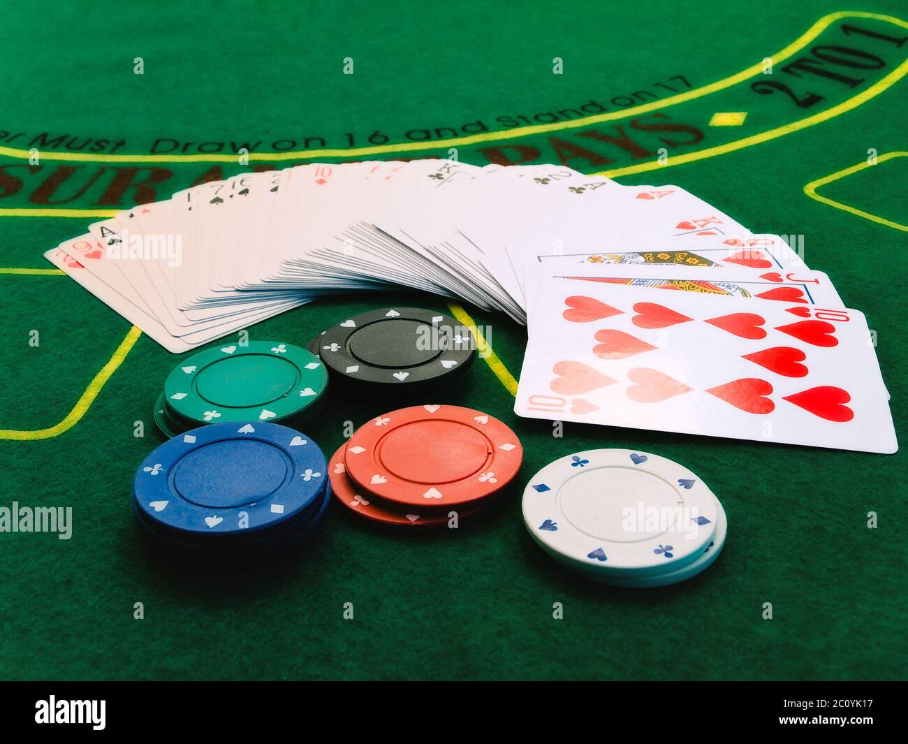 Chips and Playing Cards Stock Photo - Alamy