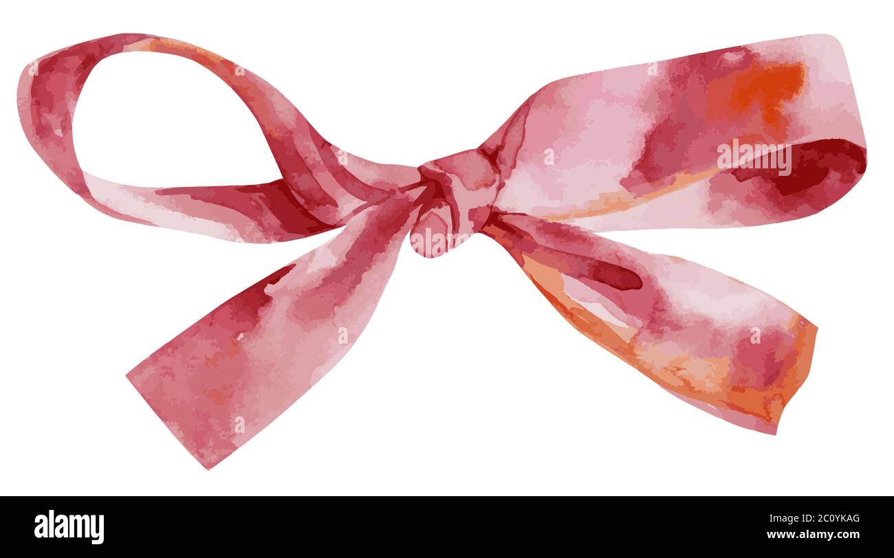 Watercolor red bow. Beautiful great design for any purposes Stock ...