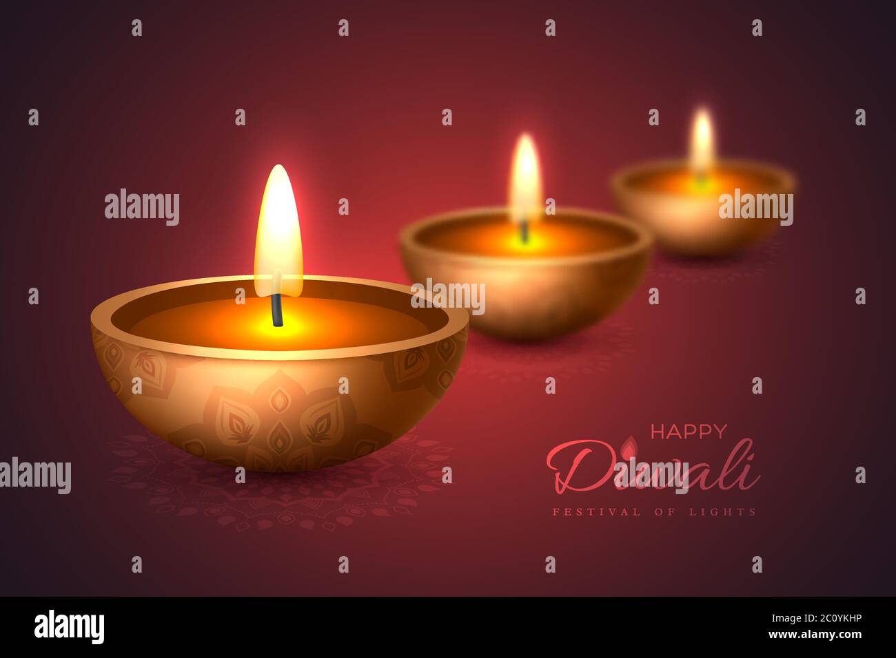 Beautiful diwali oil lamp Stock Vector Images - Alamy
