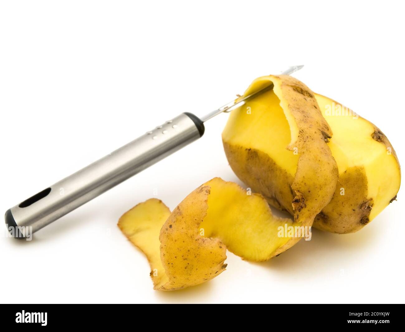 Potato with Knife Stock Photo - Alamy