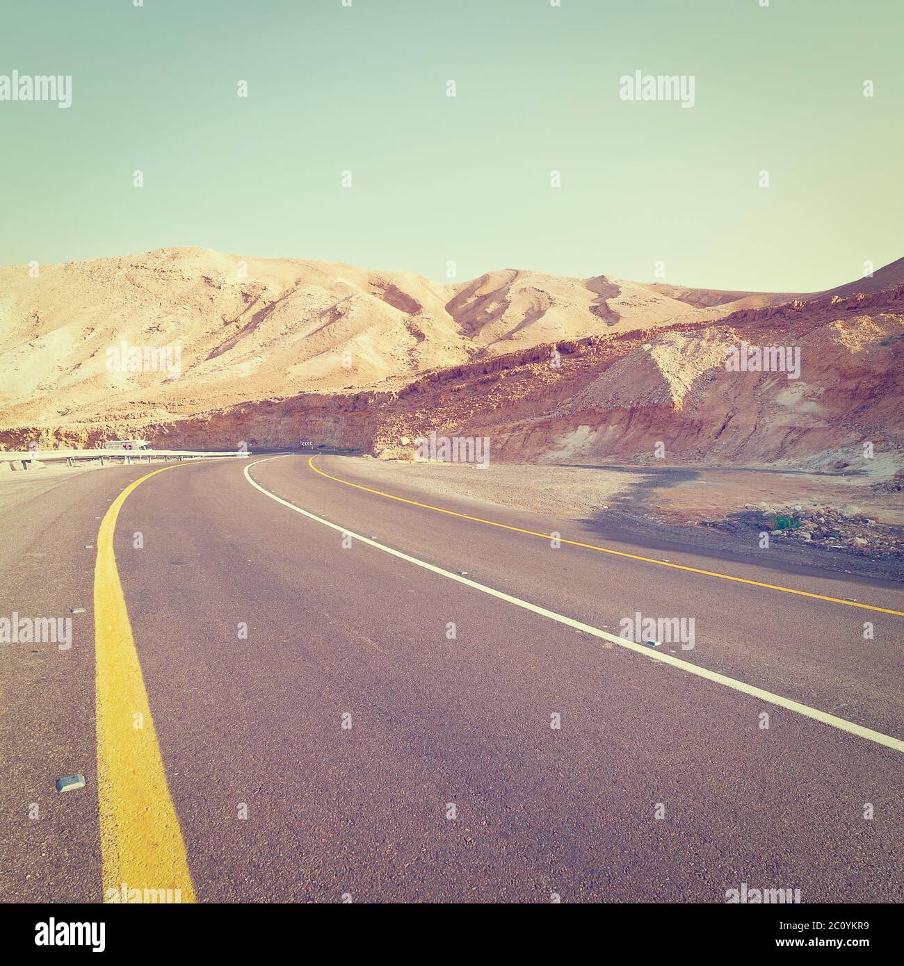 Road in Desert Stock Photo - Alamy