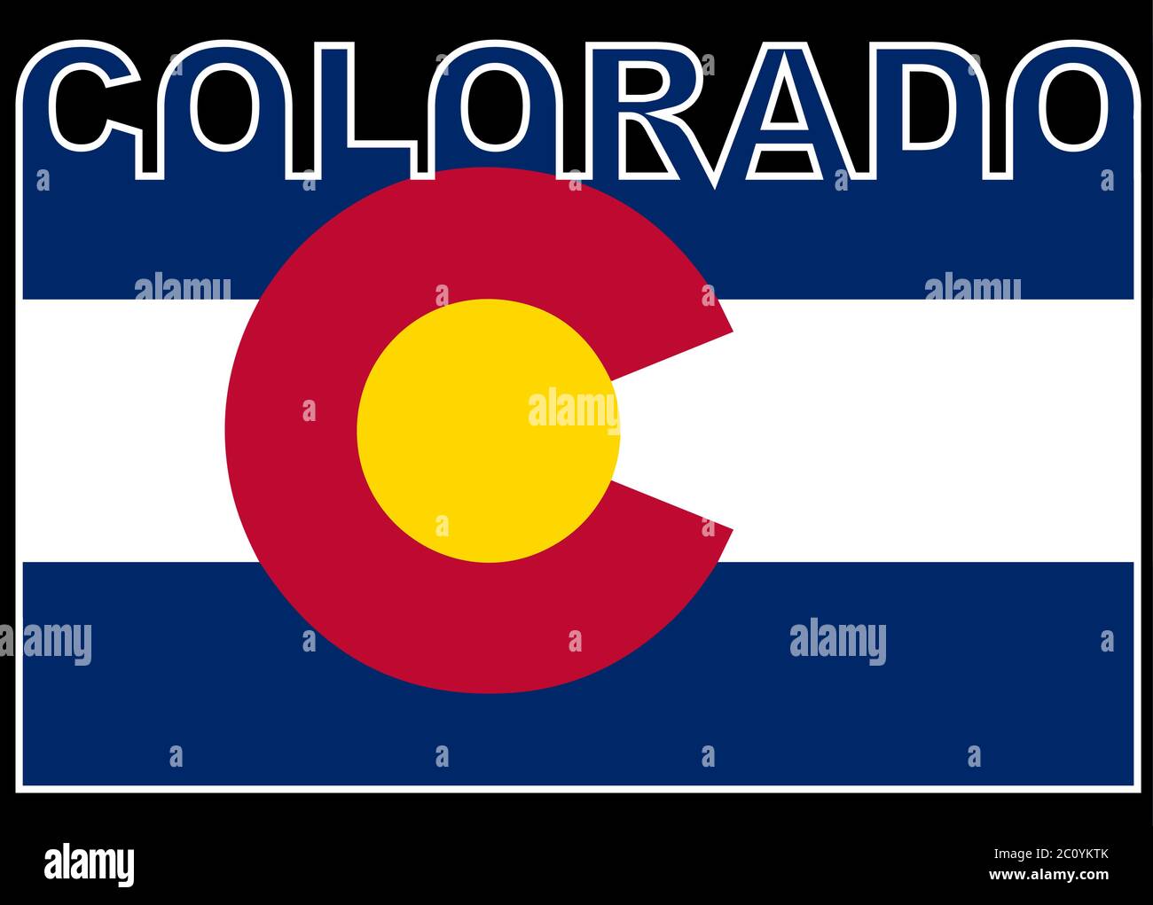 Colorado Text in silhouette set over the state flag Stock Vector Image ...